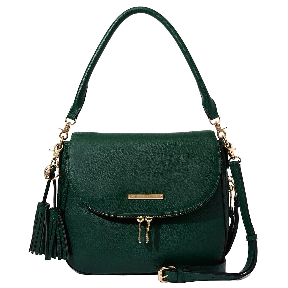 DOWNTOWN CROSSBODY Heritage Green – Poppy & Peonies